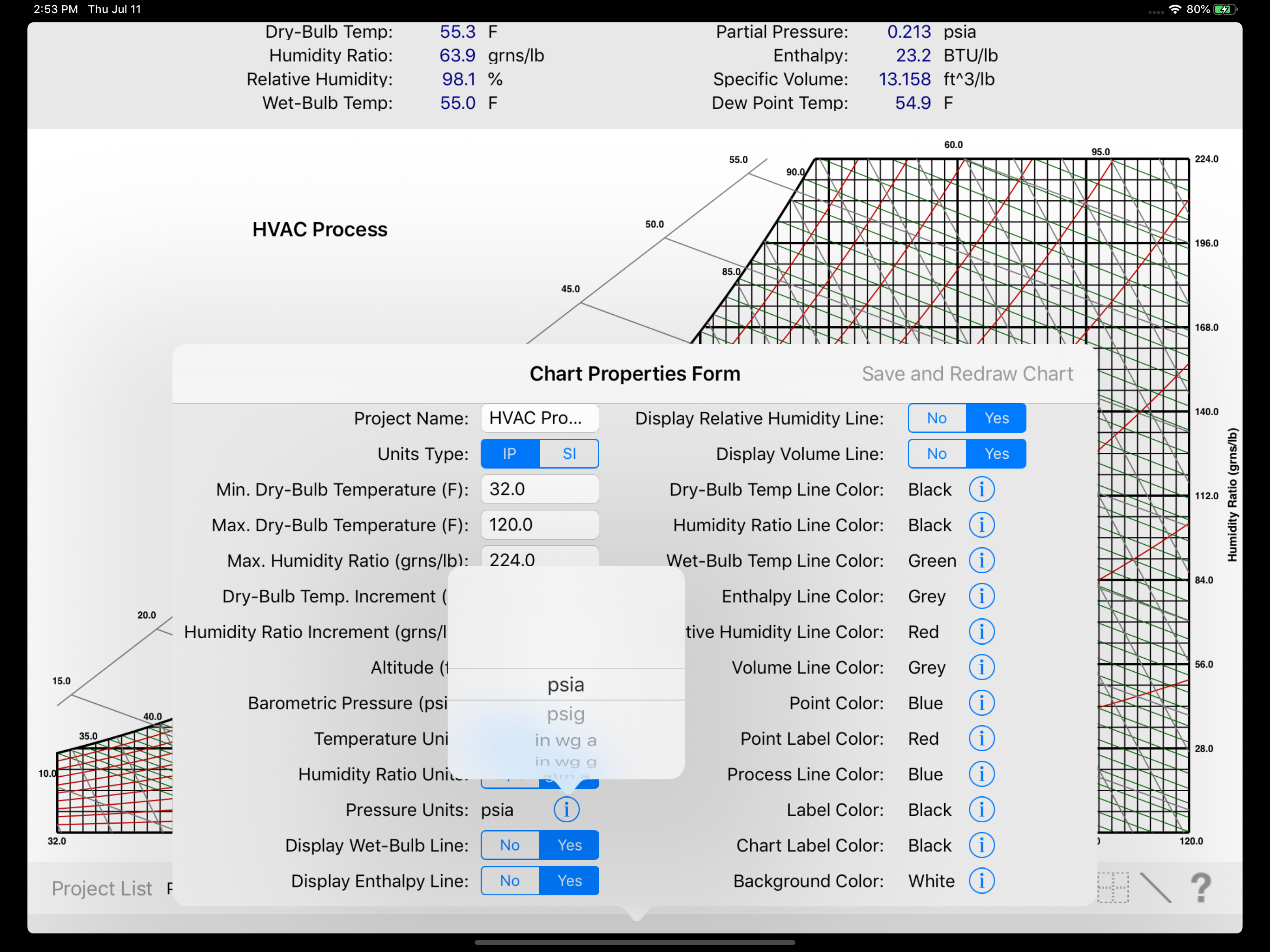 Carmel Software | ASHRAE HVAC Psychrometric Chart iOS App
